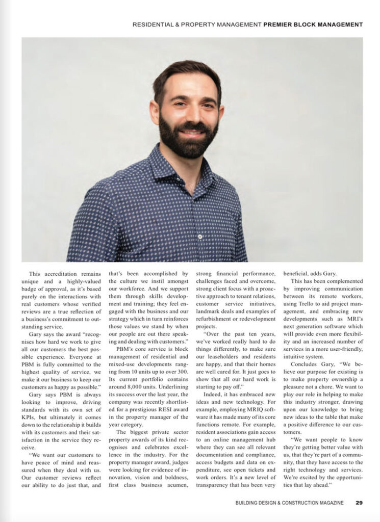 PBM's Gary Cane talks to BDC magazine about what drives the business ...